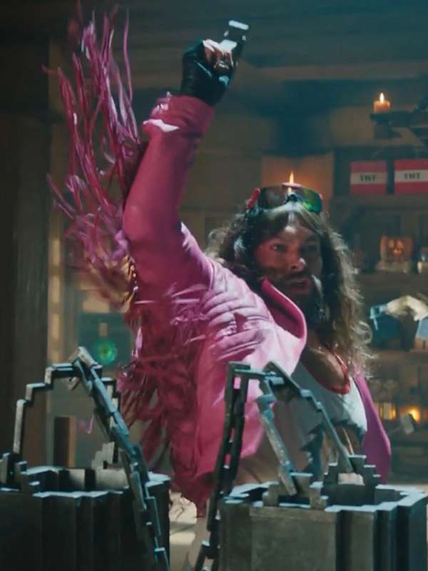 Jason Momoa A Minecraft 2025 Pink Leather Jacket